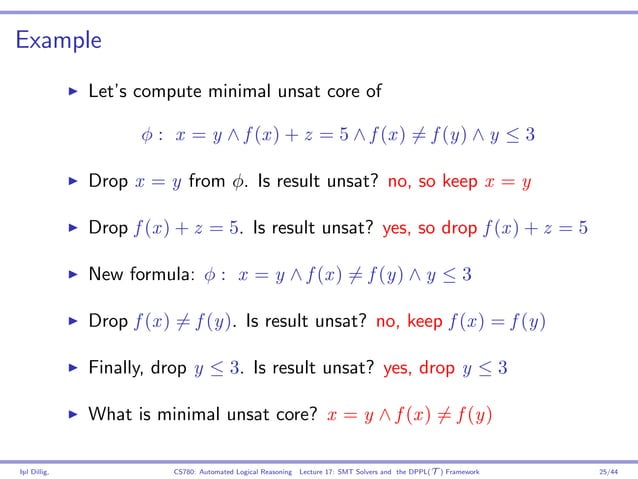 A Simple Algorithm for Minimal Unsatisfiable core | PPT