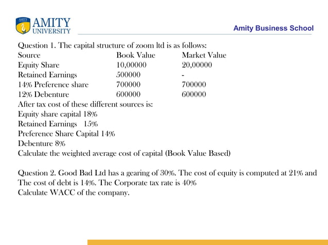 Lecture 17. cost of capital questions | PPT | Business Accounting ...