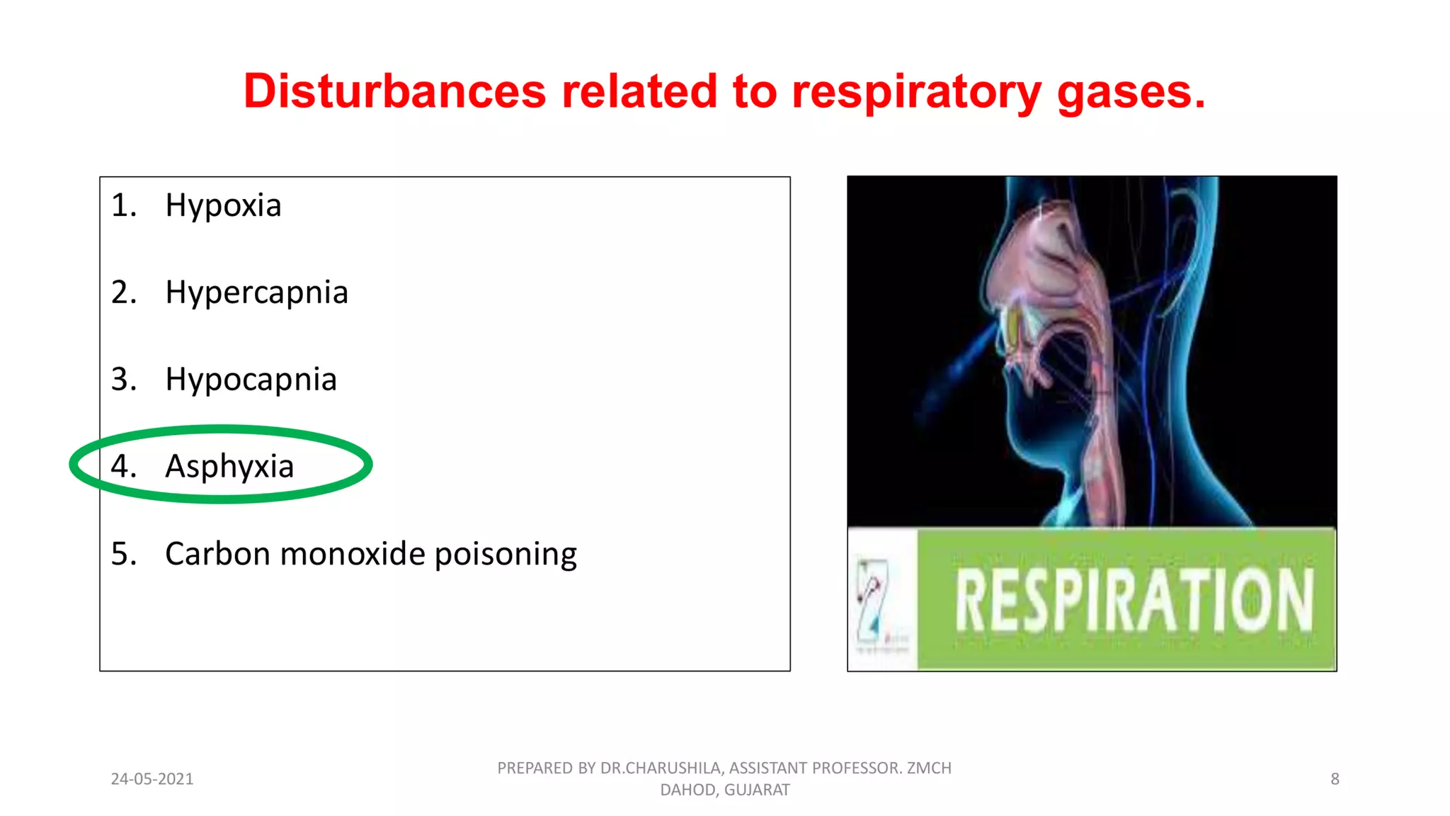 Applied aspect of Physiology : Hypoxia,Hypercapnia, Hypocapnia ...
