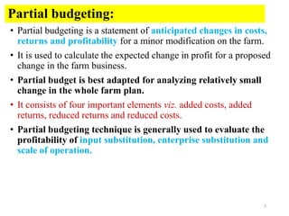 Lecture 17 farm budgeting | PPT