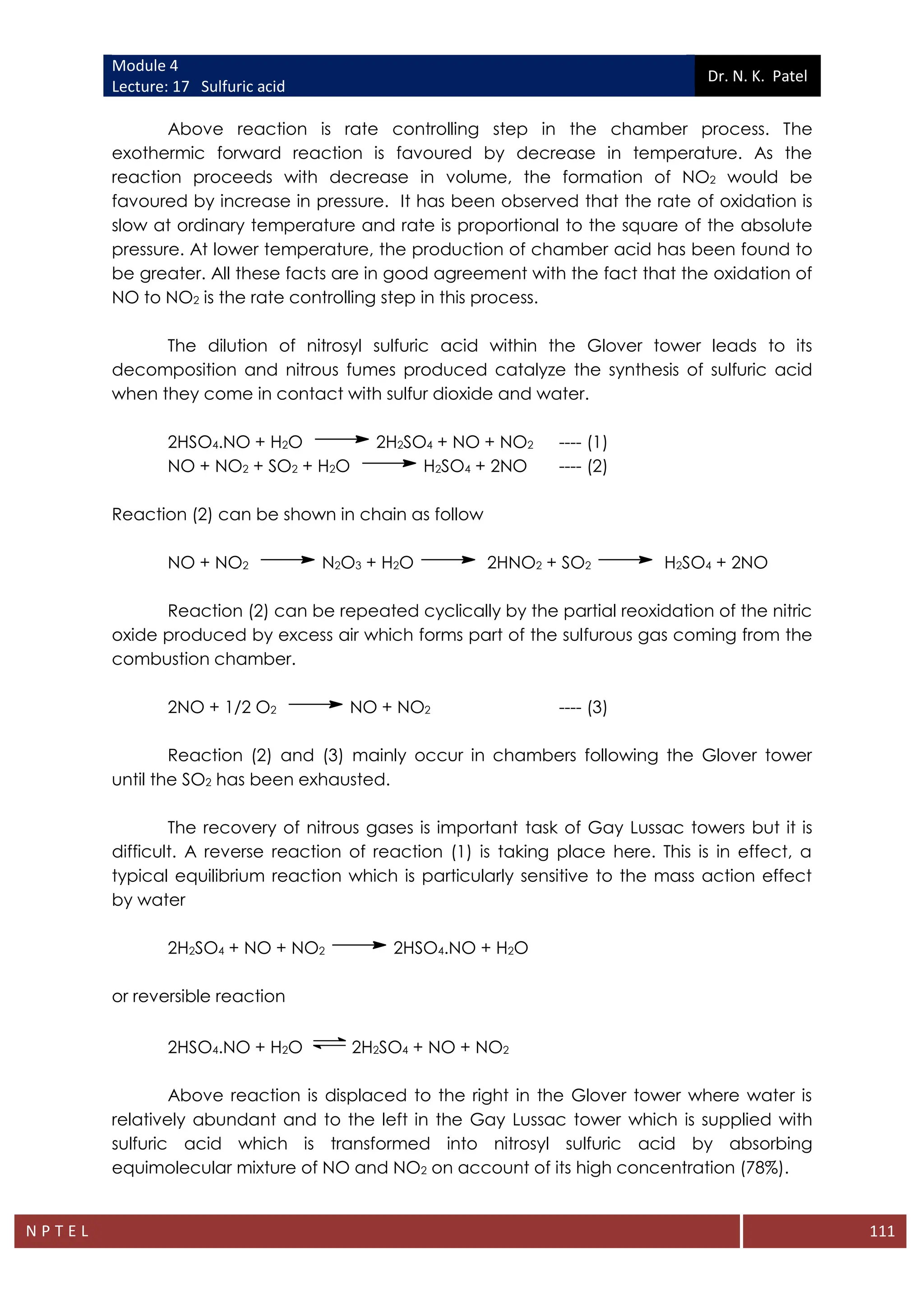 Lecture 17- Manufacturing of Sulfuric acid by Chamber process H2SO4.pdf