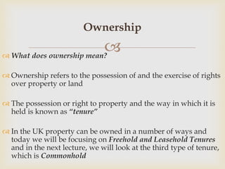 Lecture 17 land law | PPT