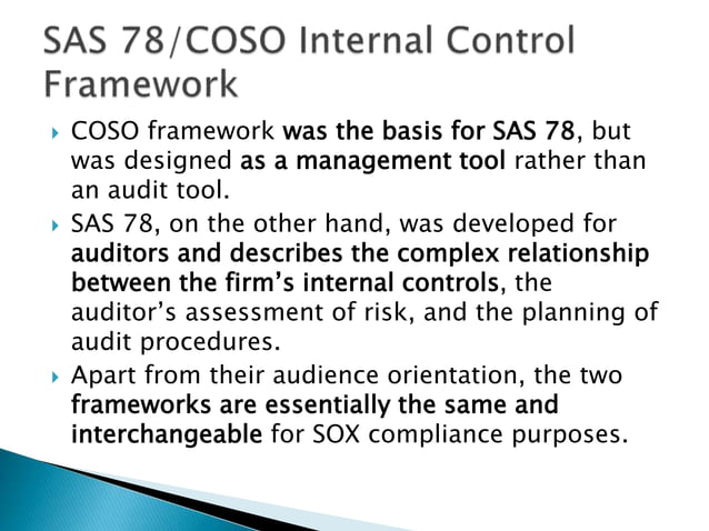 Lecture 17 sas framework internal control - james a. hall book chapter ...