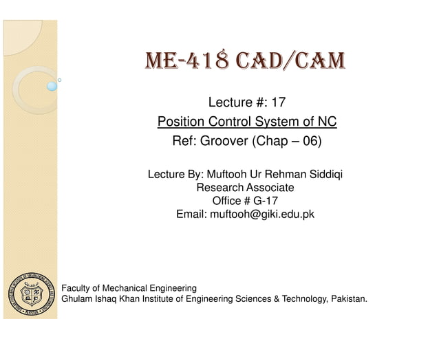 Lecture 17 Position Systems Of Nc Compatibility Mode Pdf 9371