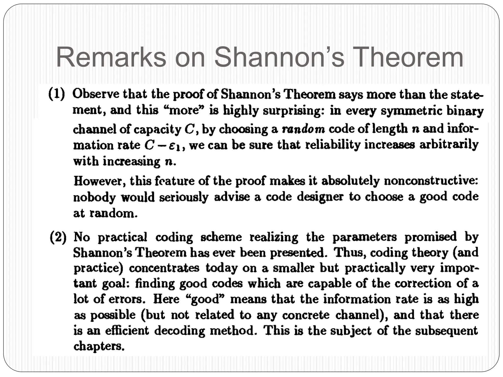 Information And Theory Coding Lecture 18 Ppt