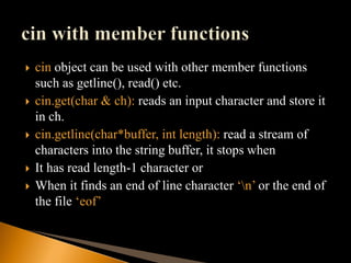 Input and output basic of c++ programming and escape sequences | PPT