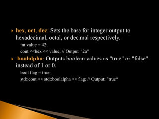 Input and output basic of c++ programming and escape sequences | PPT