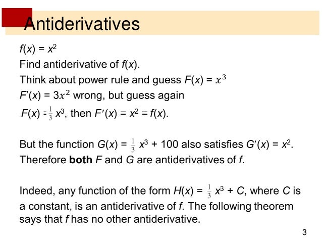 Lecture 18 antiderivatives - section 4.8