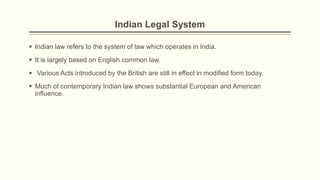 Lecture 18 indian legal system - an introduction | PPT