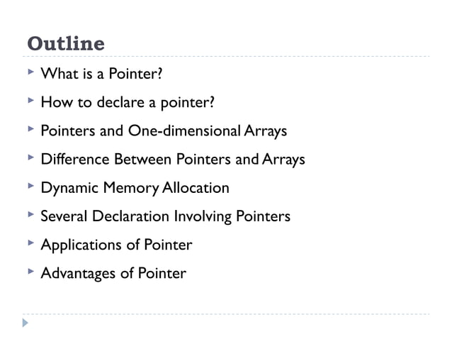 Lecture 18 - Pointers | PPT