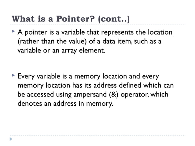 Lecture 18 - Pointers | PPT | Free download