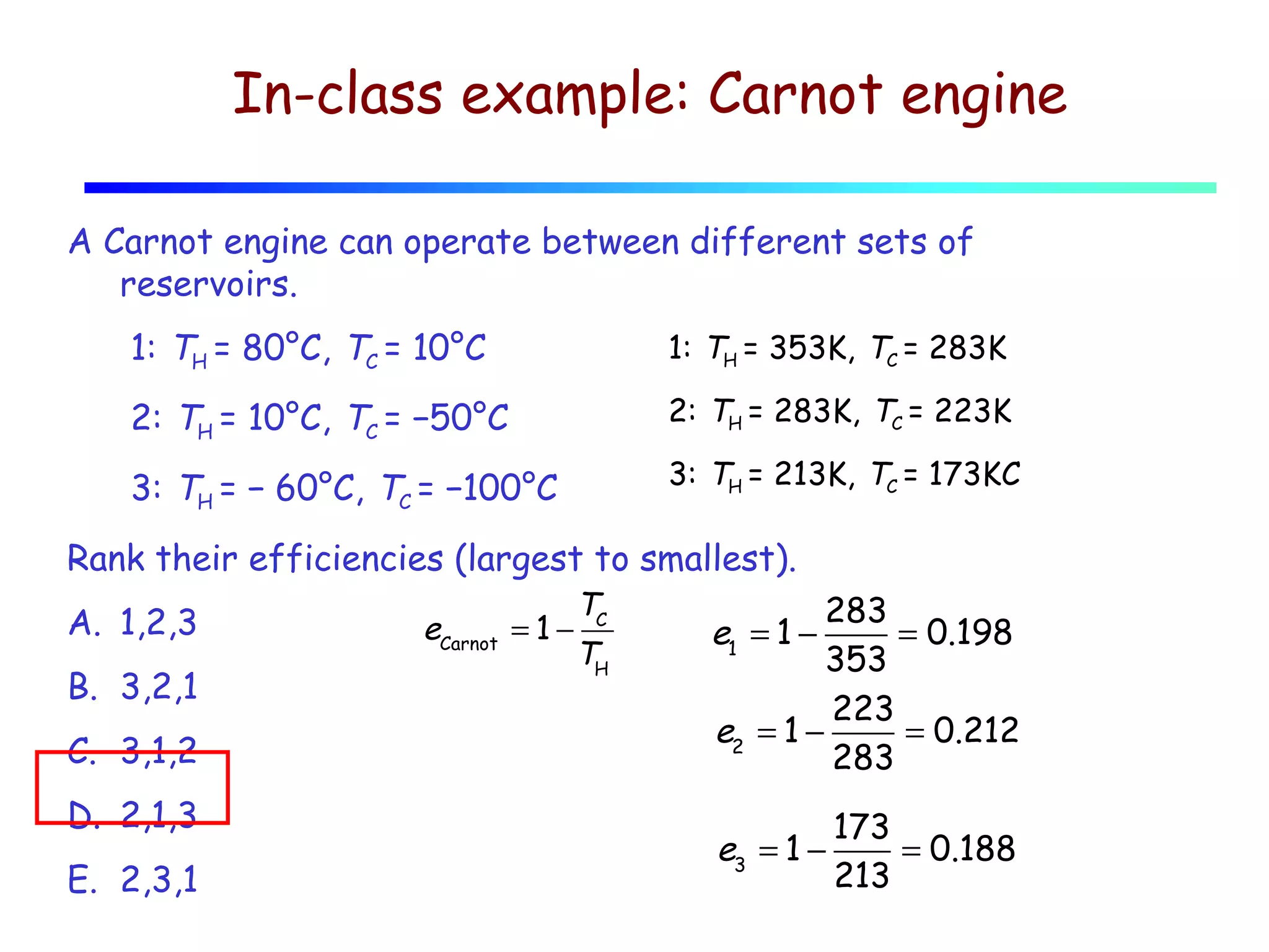 Lecture 18 second law of thermodynamics. carnot's cycle | PPT