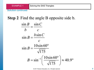 Lecture 18 section 7.1 & 7.3 laws of sin & cos | PPT