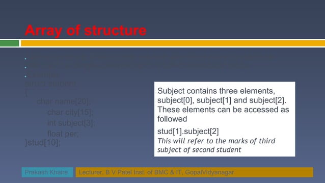 Lecture18 structurein c.ppt | Programming Languages | Computing