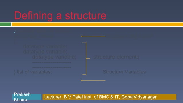 Lecture18 structurein c.ppt | Programming Languages | Computing