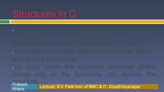Lecture18 structurein c.ppt | Programming Languages | Computing
