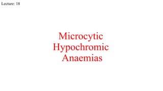 Lecture 18 Microcytic Hypochromic Anaemias.pptx