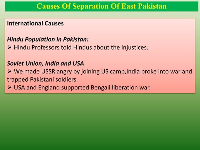 Lecture 18 separation of east pakistan 1971 | PPTX | Politics