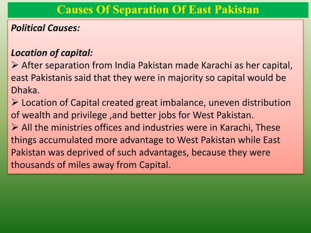 Lecture 18 separation of east pakistan 1971 | PPTX | Politics
