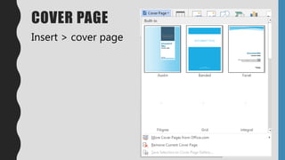cover page,charts,text box and objects in MS word | PPTX