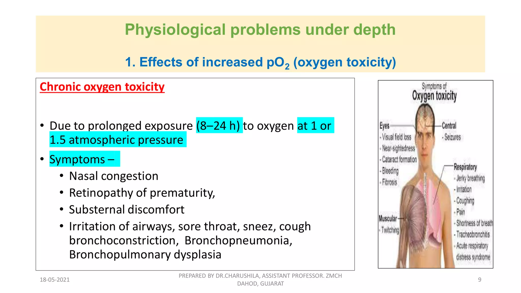 Physiology of high atmospheric pressure:Effects of increased pO2 ...