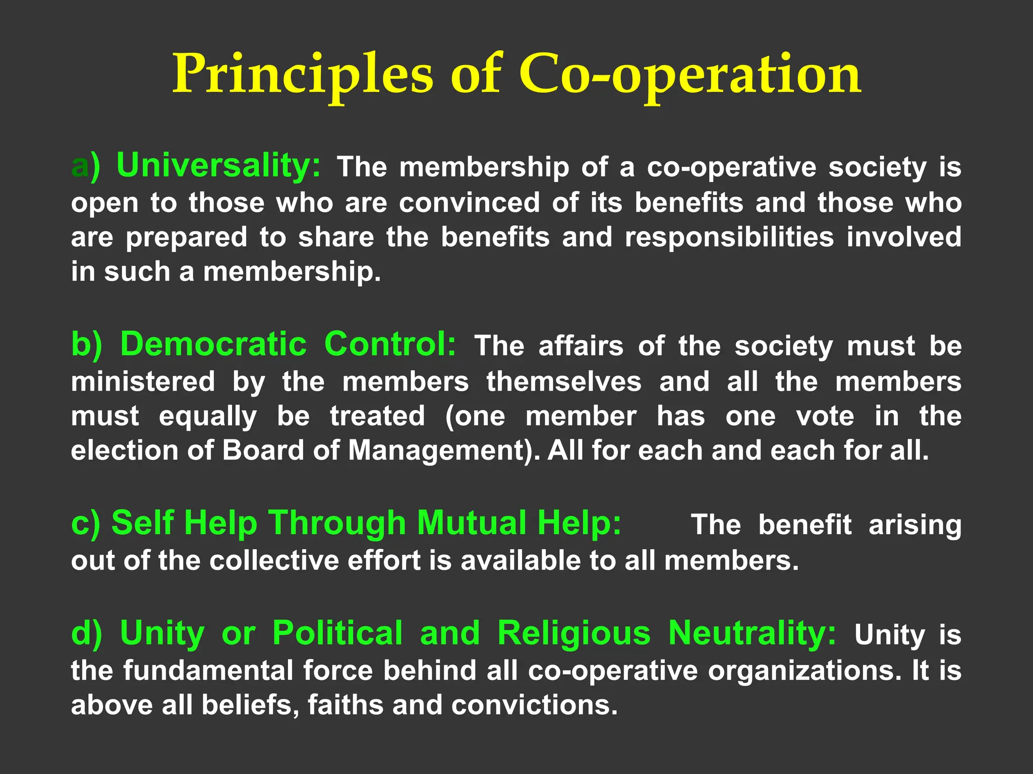 Objective and principals of cooperative societies | PPT