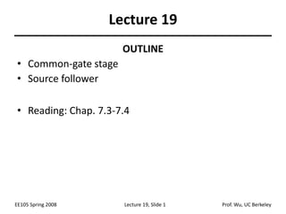 Single stage amplifier using mos technology | PDF