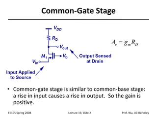 Single stage amplifier using mos technology | PDF