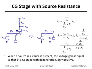 Single stage amplifier using mos technology | PDF