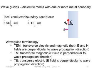 Lecture19:PHY 712 Electrodynamics-waveguides | PPTX