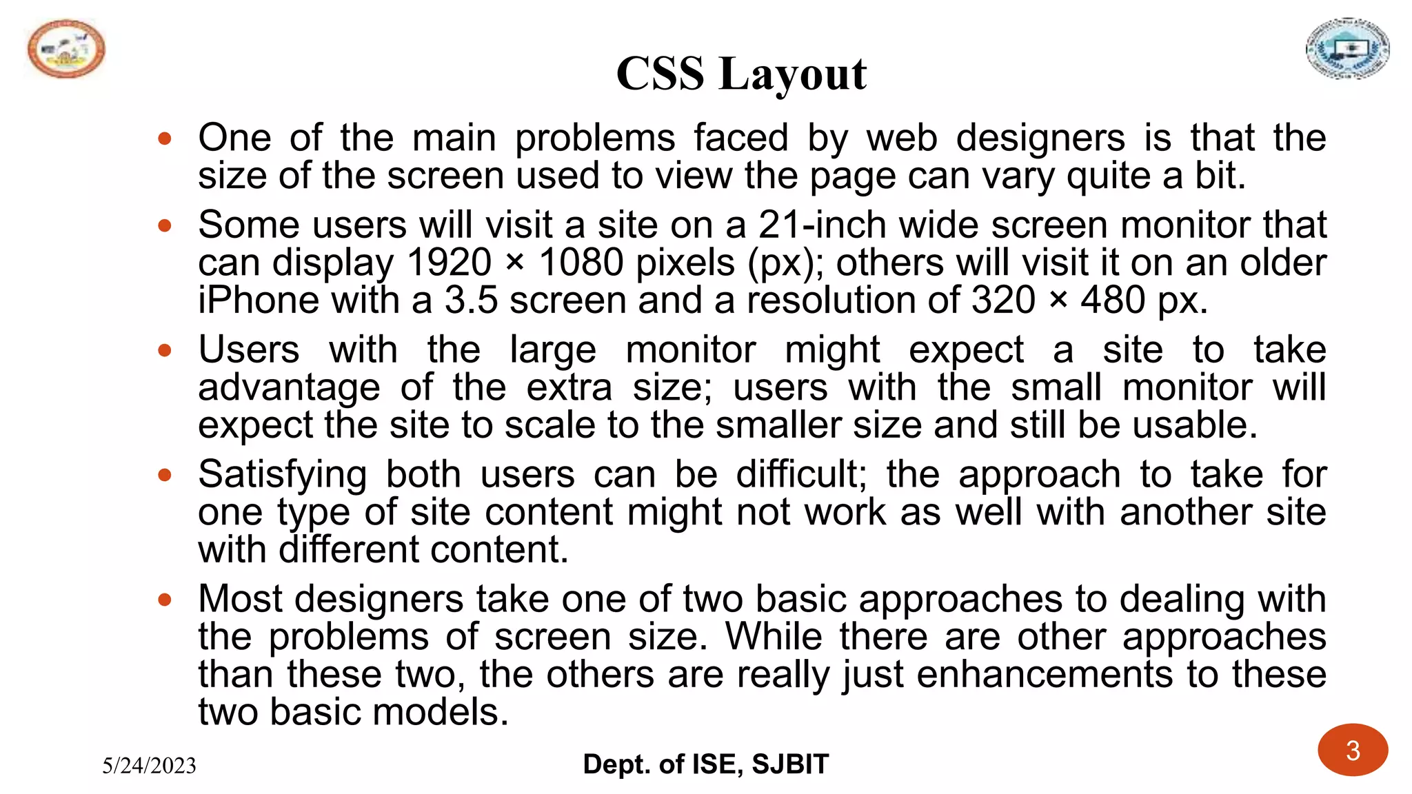 Lecture19 Approaches To Css Layoutpptx
