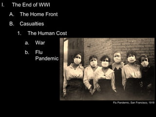 H114 Meeting 20: WHAT WERE THE CONSEQUENCES OF WWI? (ECONOMY) | PPT ...