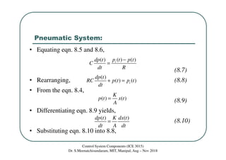 Lecture 19 mathematical modeling of pneumatic and hydraulic systems | PDF