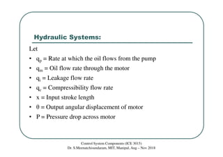 Lecture 19 mathematical modeling of pneumatic and hydraulic systems | PDF