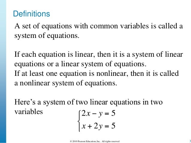 Lecture 19 section 8.1 system of equns