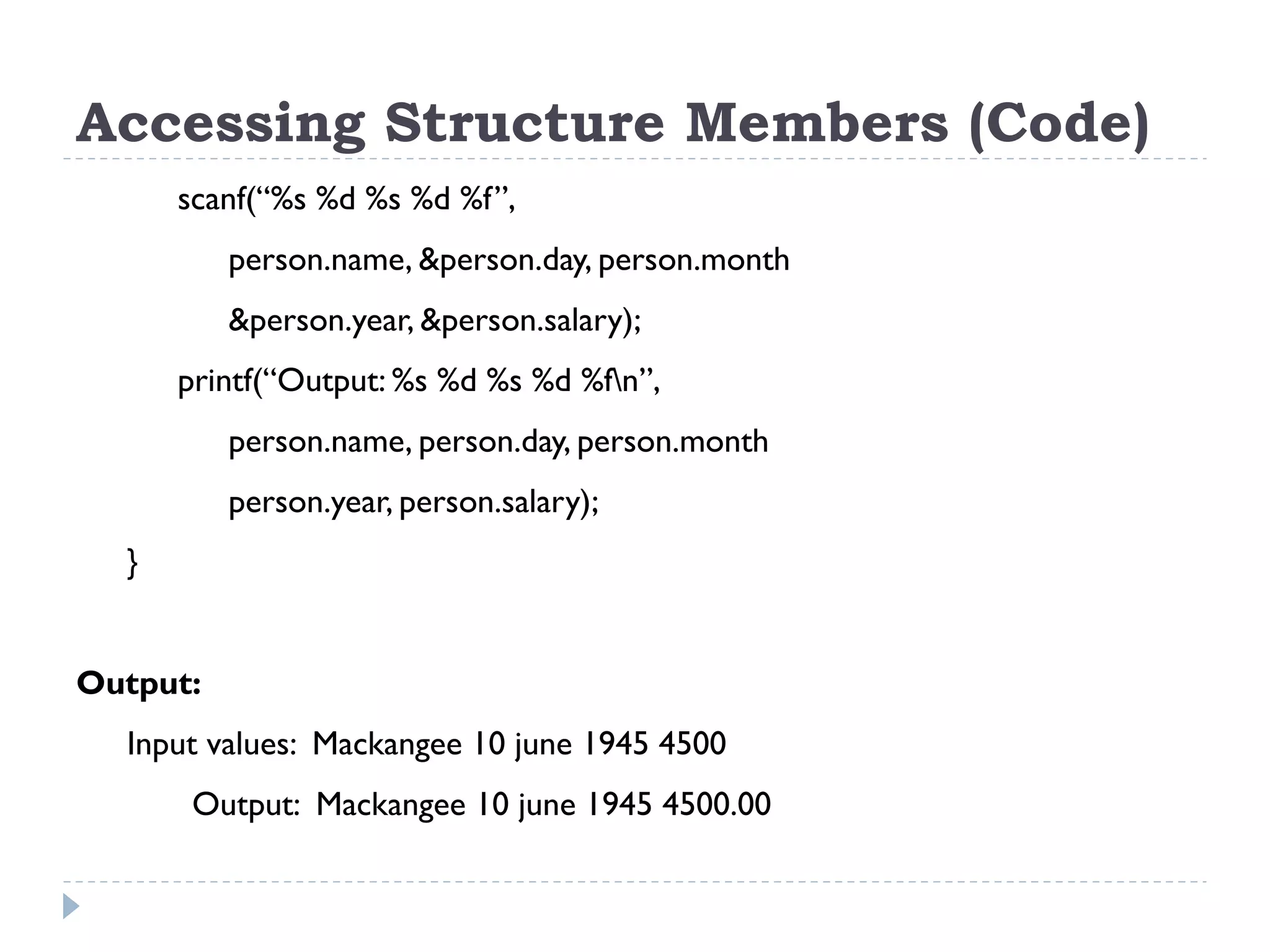 Lecture 19 - Struct and Union | PPT
