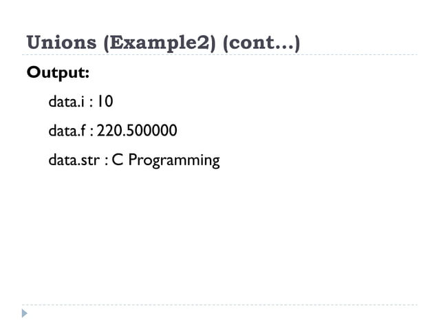 Lecture 19 - Struct and Union | PPT