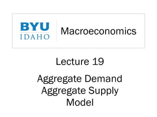 Lecture 19 aggregate demand and aggregate supply | PDF
