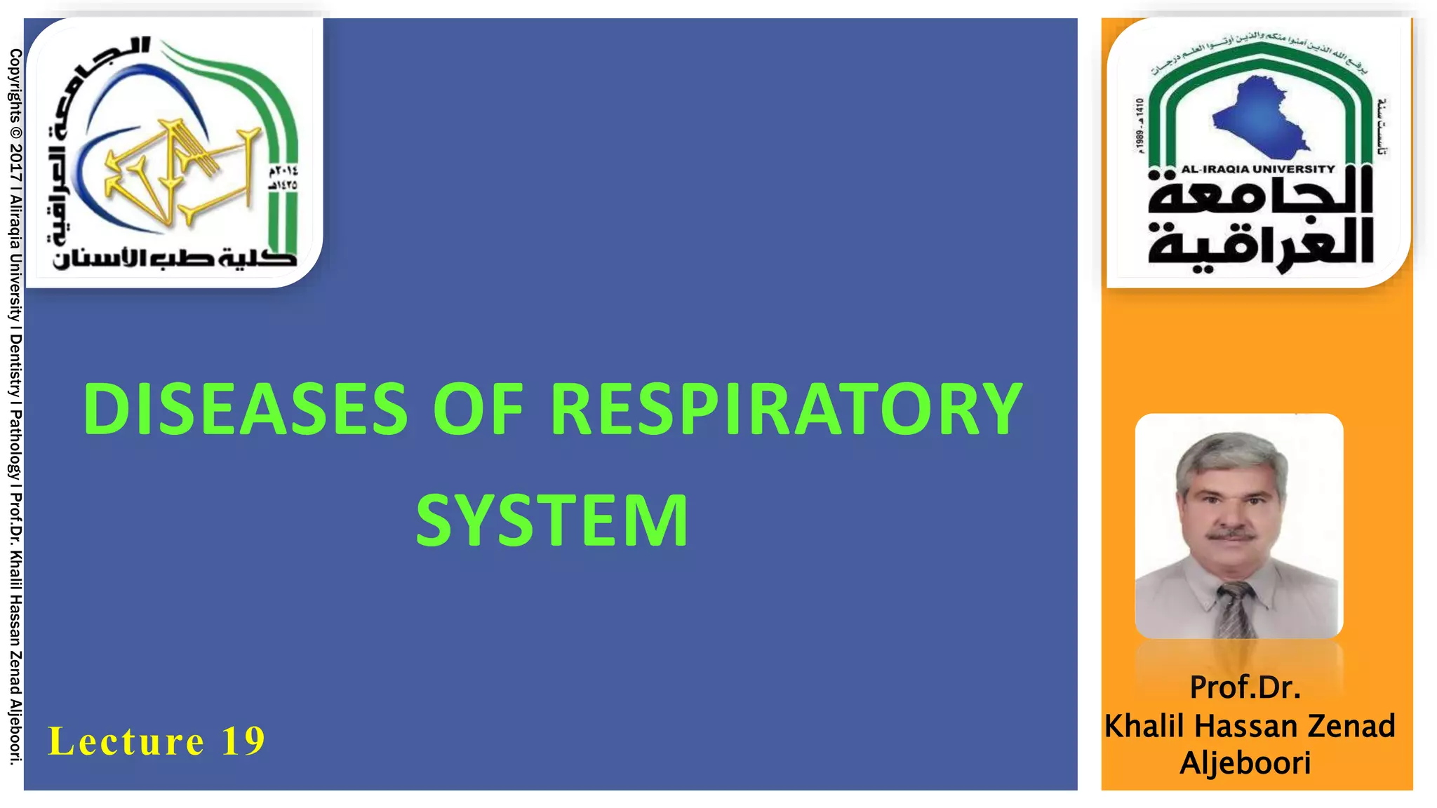 Lecture 19 diseases of respiratory system | PPT