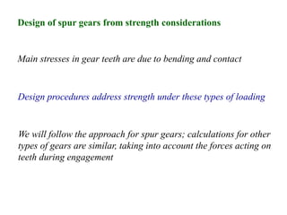 Gear Strength, static and Dynamic Design and Analysis | PDF