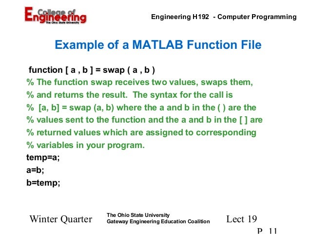 Lecture 19 Matlab Scriptandfunction Files06