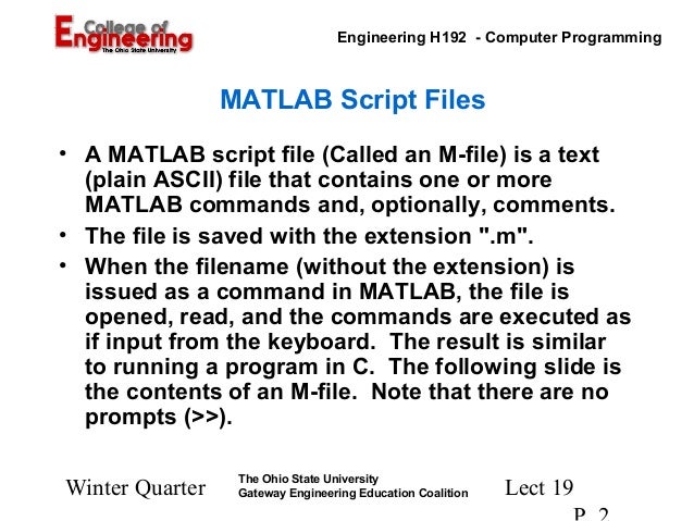 Lecture 19 Matlab Scriptandfunction Files06