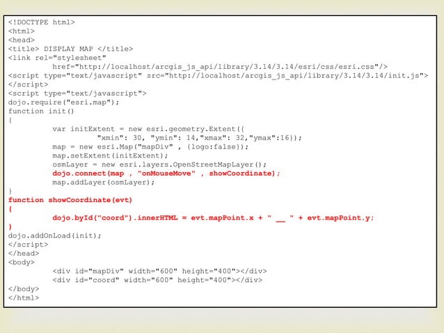 ArcGIS API for Javascript Tutorial | PPT