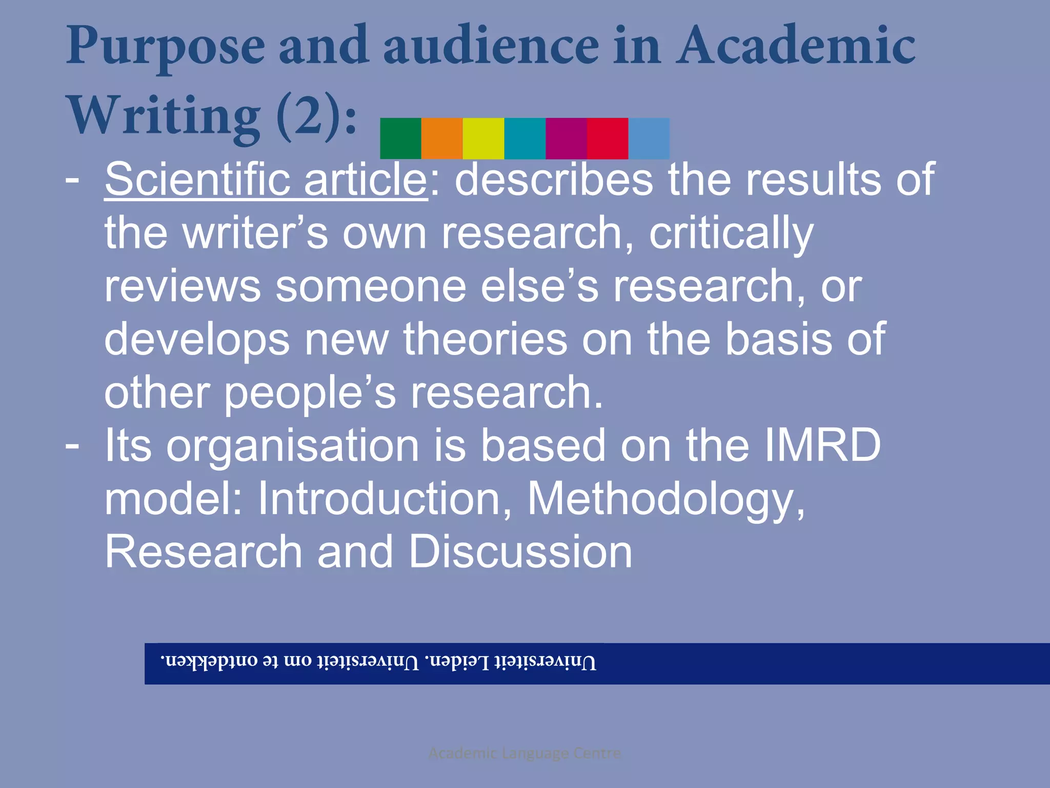 Lecture 1 academic writing in english final | PPT