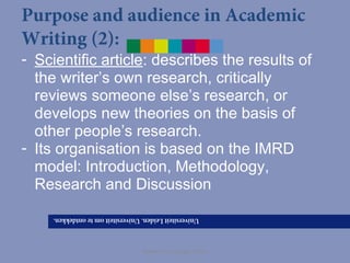 Lecture 1 academic writing in english final | PPT