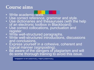 Lecture 1 academic writing in english final | PPT