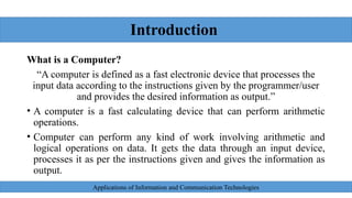 Introduction to Computers - Lecture#1 AICT. | PPT