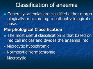 Lecture 1 general aspects of Anaemia.pptx | Blood Disorders | Diseases ...