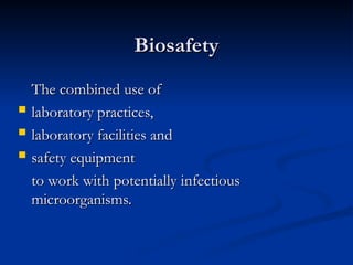 Biological Laboratory Safety Biocontainment labs | PPT