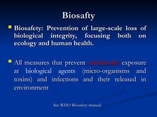 Biological Laboratory Safety Biocontainment labs | PPT